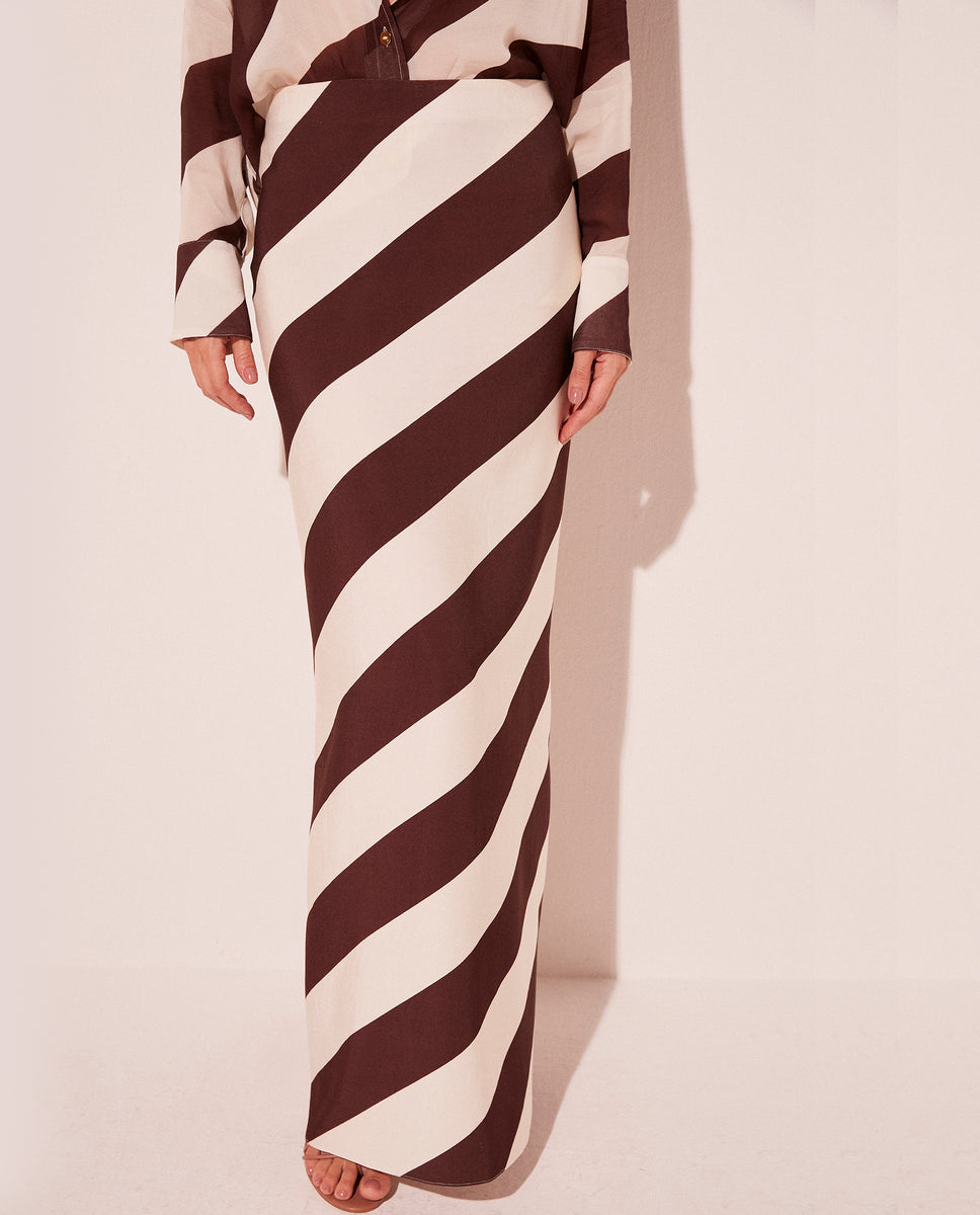 AGUA DE COCO Rustic Stripes Skirt | MELIE